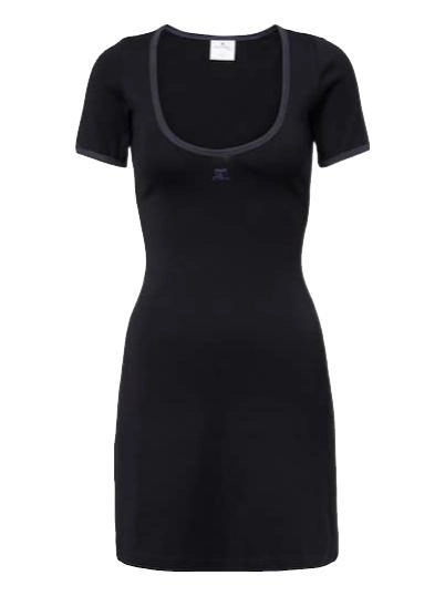 COURREGES Courrèges Holistic Cotton Mini Dress - Black