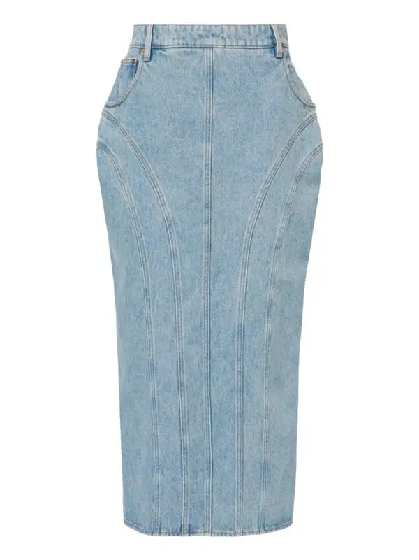 Nina Ricci Denim Midi Skirt - Blue