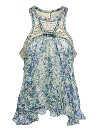 Isabel Marant Étoile Printed Silk Chiffon Top - Gray