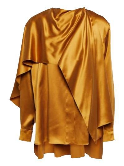 ROKSANDA Kata Draped Silk Satin Top - Orange