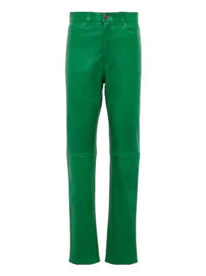 Stouls High-rise Leather Pants - Green