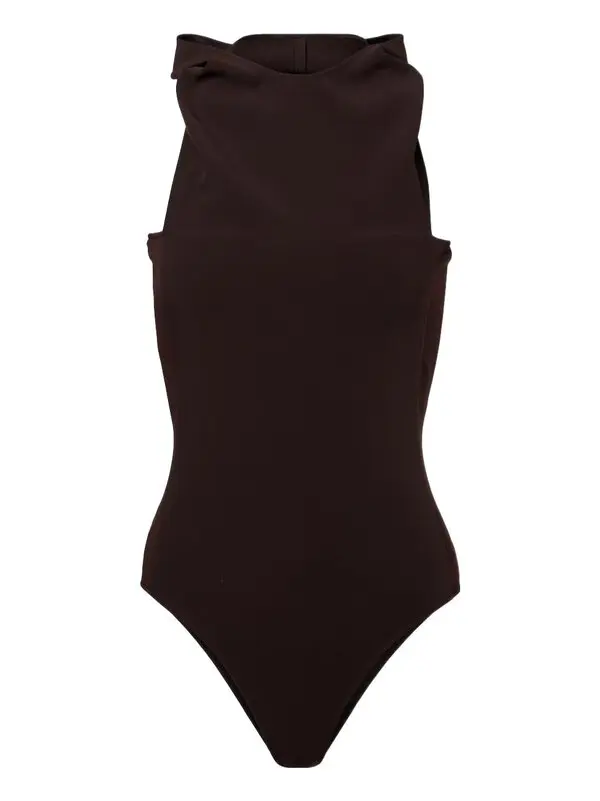 COURREGES Hooded Bodysuit - Brown