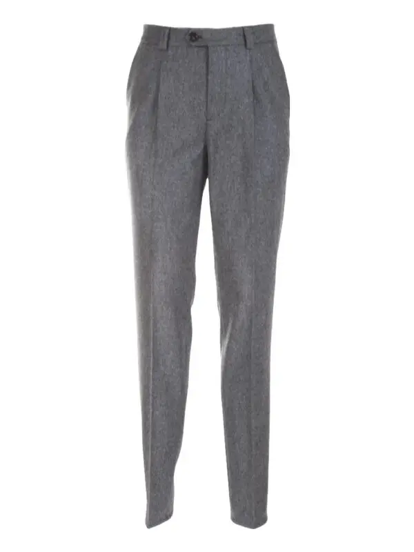 Brunello Cucinelli Wool Flannel Trousers - Gray