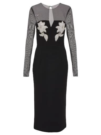 Rebecca Vallance Ginevra Embellished Midi Dress - Black