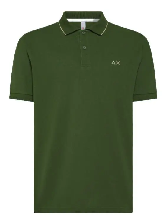 SUN 68 Tipped Collar Polo Shirt - Green