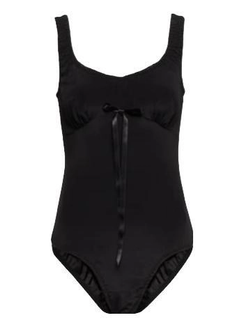 Simone Rocha Satin Bow Embellished Bodysuit - Black