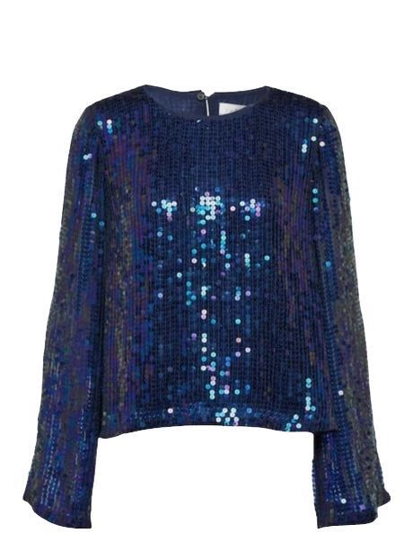 Velvet By Graham & Spencer Sequined Top - Blue