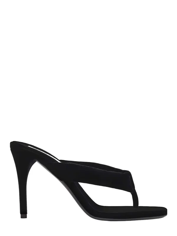 Alaïa 90mm Velvet Thong-strap Sandals - Black