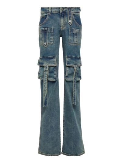 Blumarine Low-rise Cargo Jeans - Blue