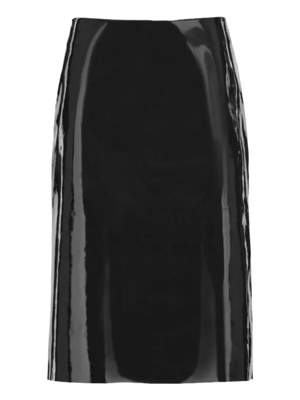 FERRAGAMO Patent Leather Pencil Skirt - Black