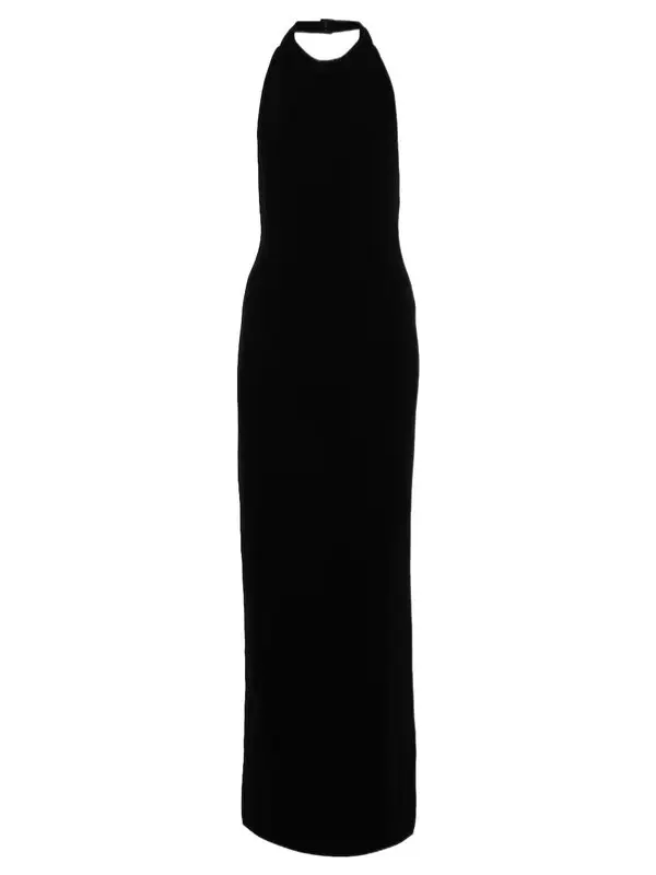 TOM FORD Wool-blend Halterneck Midi Dress - Black