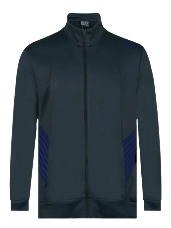 EA7 Logo Zipper Casual Jacket - Black