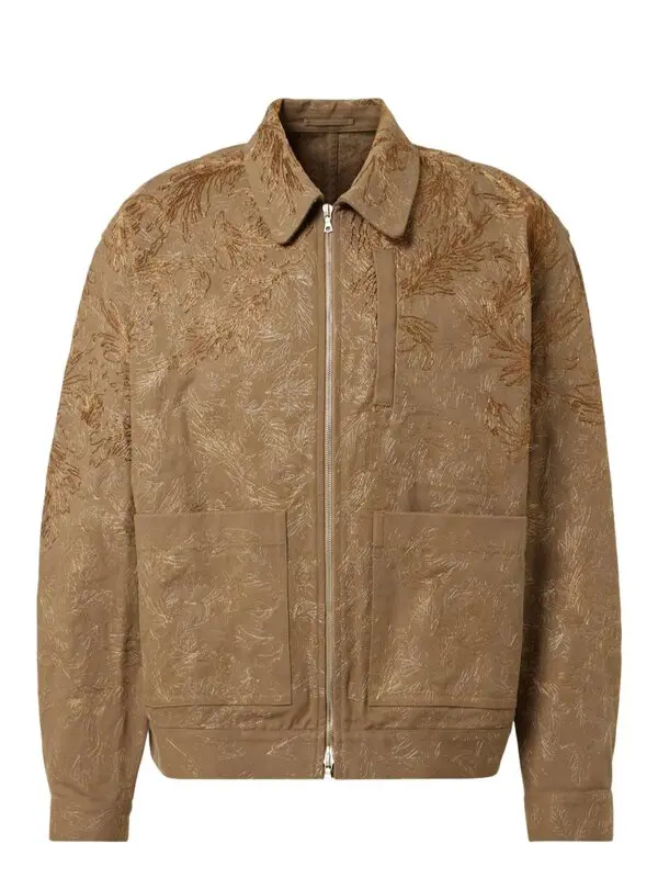 Dries Van Noten Embroidered Casual Jacket - Taupe