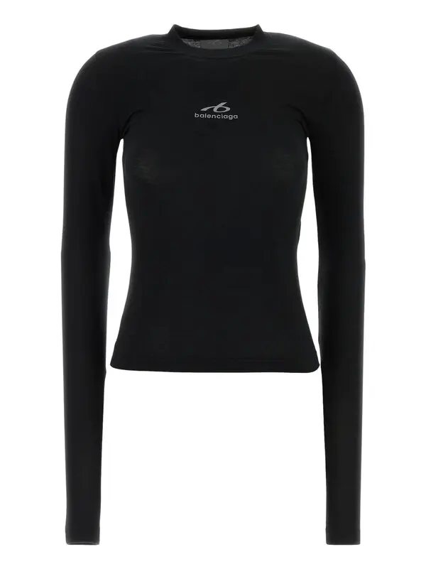 Balenciaga Stretch Cotton Blend T-shirt - Black