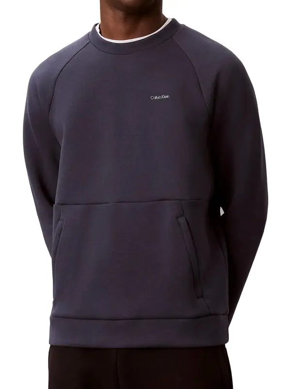 Calvin Klein Crewneck Sweatshirt With Logo Detail - Blue