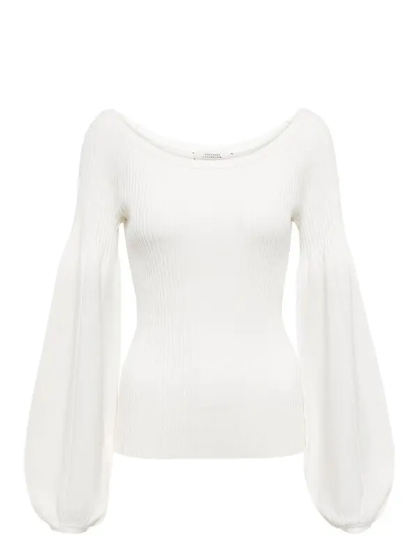 Dorothee Schumacher Sleek Ribs Wool-blend Sweater - White