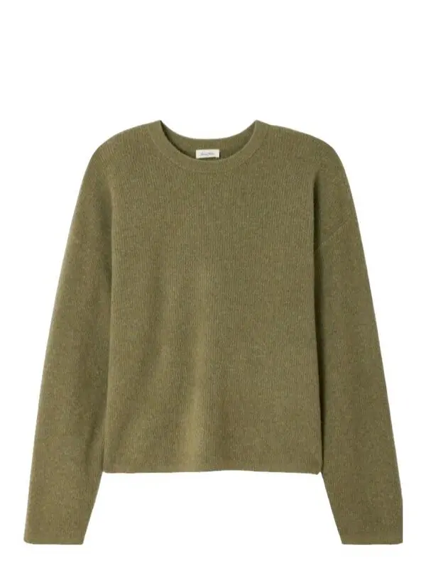 American Vintage Relaxed Crew Neck Knitted Sweater - Green