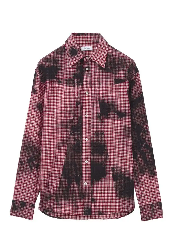 Alexander McQueen Flannel Check Tie-dye Shirt - Black/red