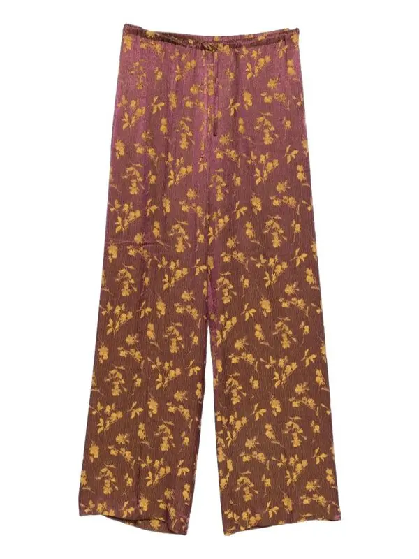 Dries Van Noten Printed Wide-leg Trousers - Brown