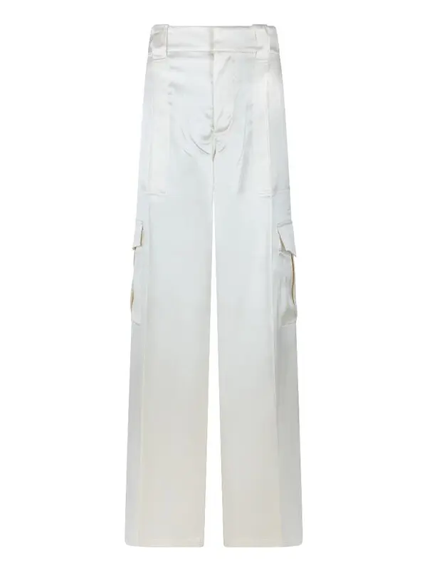Phoebe Philo Wide Leg Cargo Pants - White