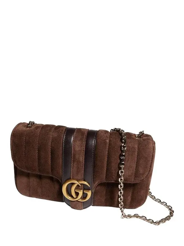 Gucci Jetset Gg Marmont Small Shoulder Bag - Dark Brown