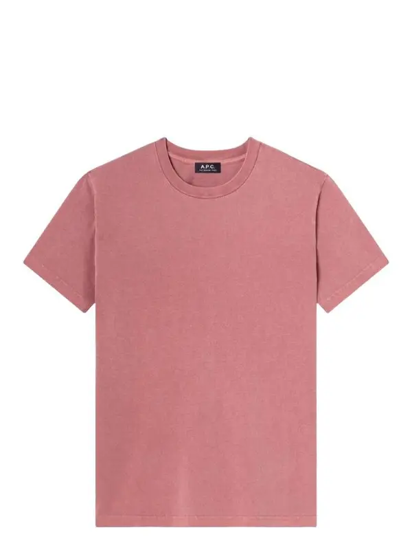 A.p.c. Logo-print Crew-neck T-shirt - Raspberry