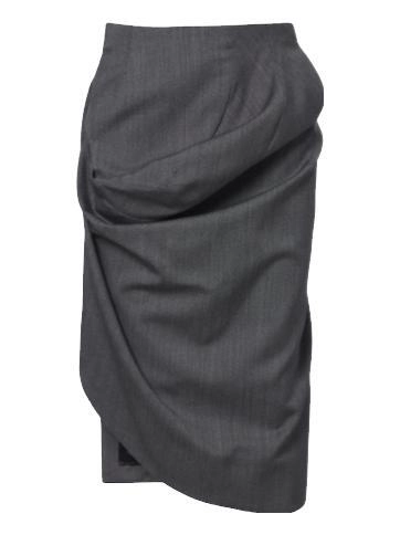 Victoria Beckham Draped Asymmetric Midi Skirt - Grey