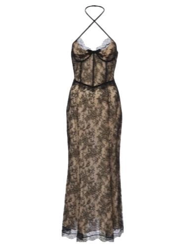 Alessandra Rich Exquisite Lace Slip Dress - Black