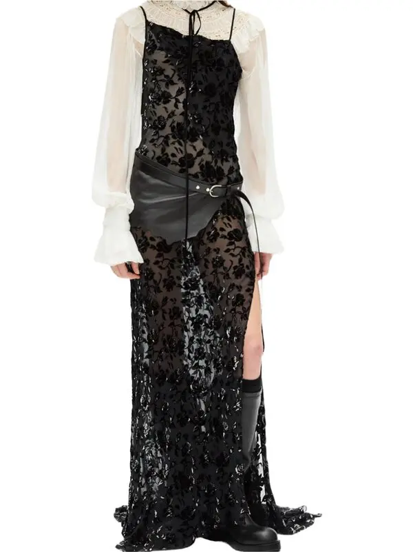 ANN DEMEULEMEESTER Aaricia Floral-devoré Maxi Dress - Black
