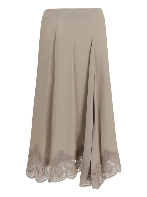 P.a.r.o.s.h Lace-trim Midi Skirt - Nude
