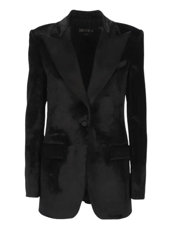 DONDUP Single-breasted Velvet Blazer - Black