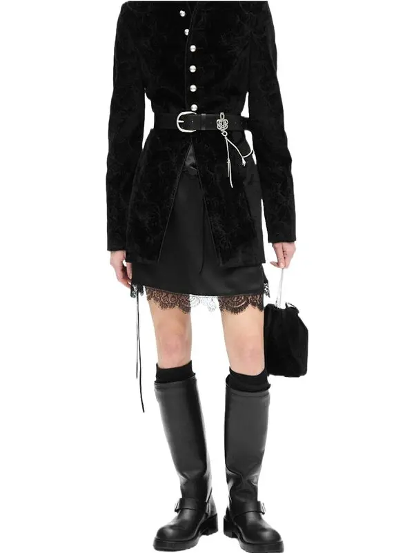 ANN DEMEULEMEESTER Armida Ruffle Collar Mini Dress - Black