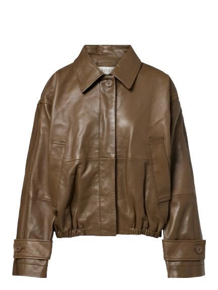 RÓHE Minimalist Leather Jacket - Brown