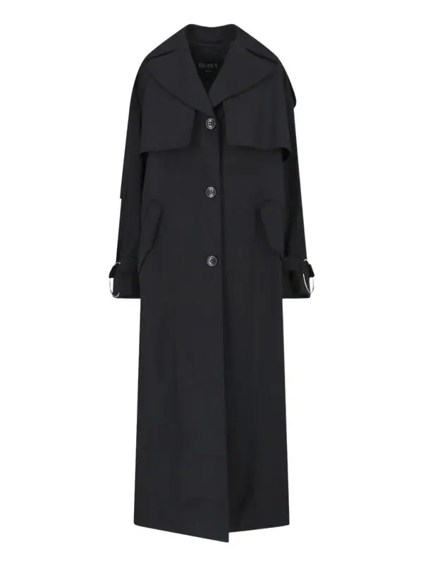 DONDUP Erotica Buttoned Trench Coat - Black