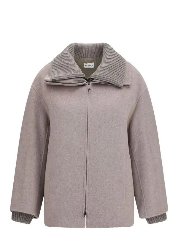 P.a.r.o.s.h Quilted Layered Zip Jacket - Gray