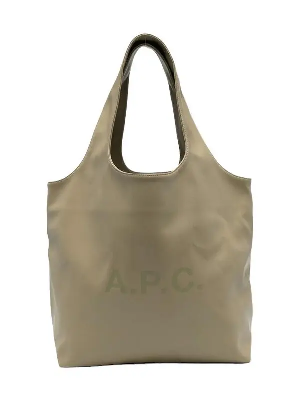 A.p.c. Logo-print Leather Tote Bag - Nude