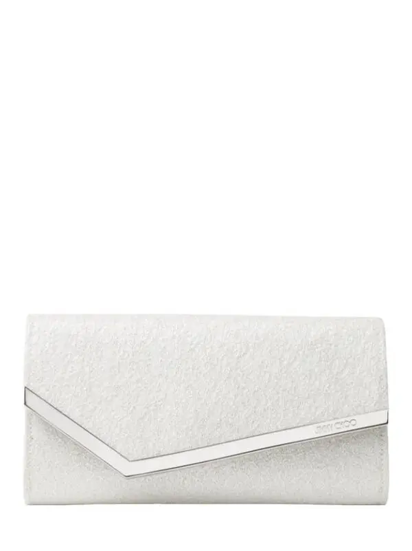JIMMY CHOO Emmie Glitter Clutch Bag - Ivory/silver