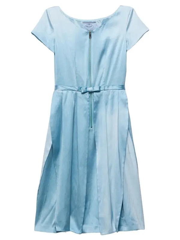 Prada Washed Silk-duchesse Dress - Anise