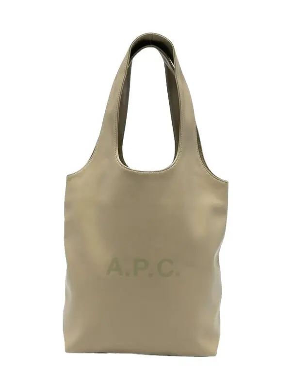 A.p.c. Logo-print Leather Tote Bag - Brown