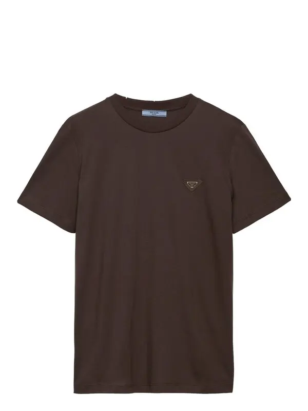 Prada T-shirt En Jersey - Ebony