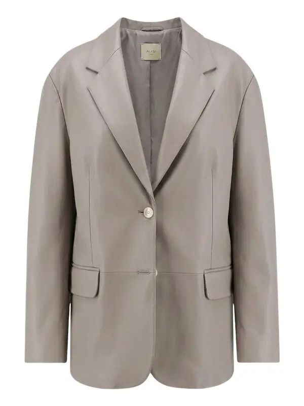 ALYSI Single-breasted Leather Blazer - Nude