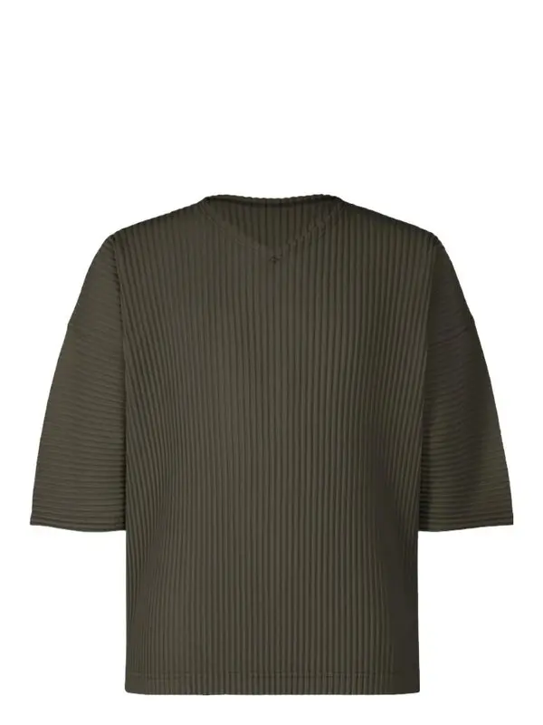 Issey Miyake Pleated T-shirt - Gray-brown