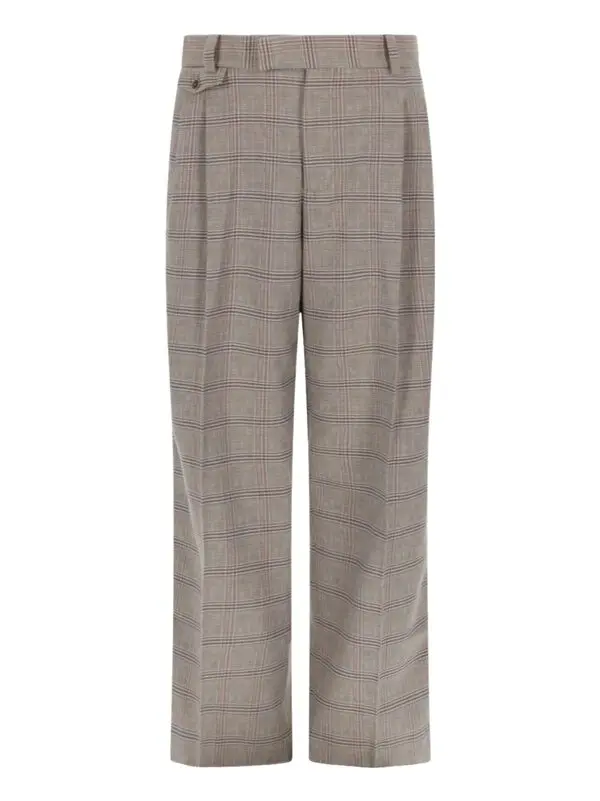 Drole De Monsieur Checked Tailored Pants - Darkbeige