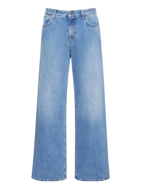 THE ROW High-waisted Wide-leg Jeans - Blue