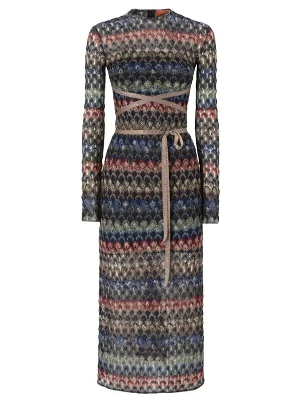 Missoni Zigzag-knit Backless Dress - Multicoloured