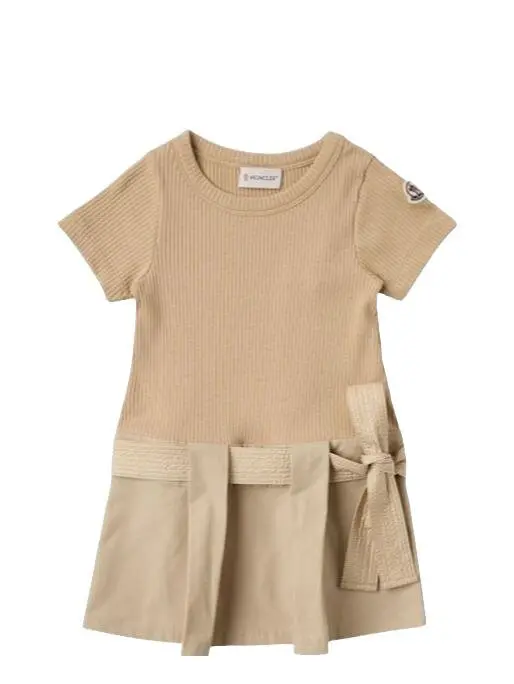Moncler Colorblock Ribbed Dress With Tie Detail - No