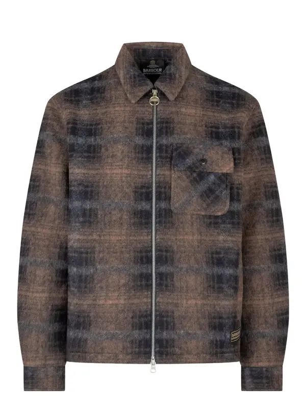 Barbour Plaid Zipup Shirt Jacket - Black