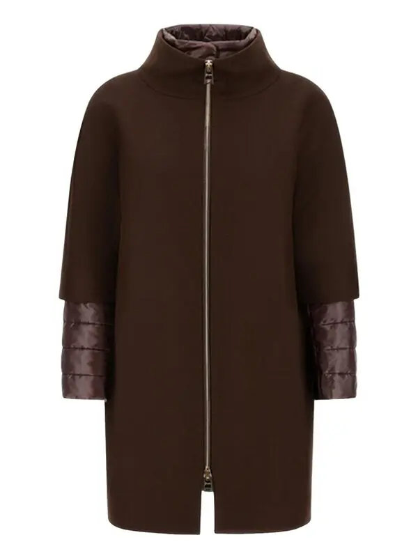 Herno Layered Zipped Coat - Brown