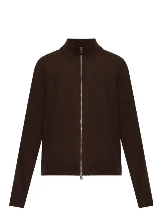 Givenchy High Neck Zip-up Cardigan - Brown