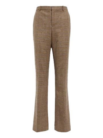 Loewe Plaid High-waisted Wool Pants - Brown